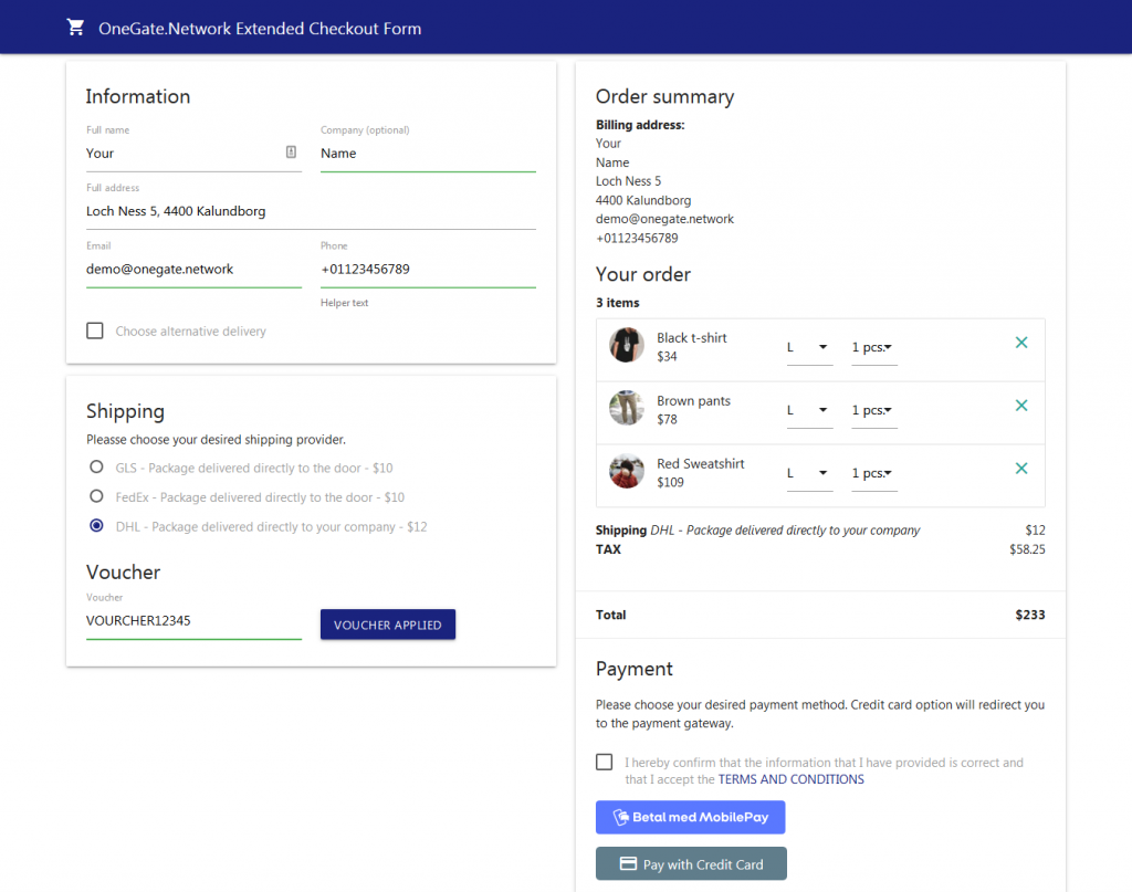 Home - OneGate.Network - Cashier API
