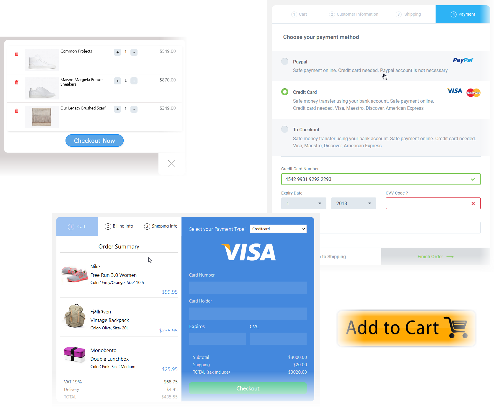 Checkout Forms & Cart Widget for Websites - OneGate.Network - Cashier API